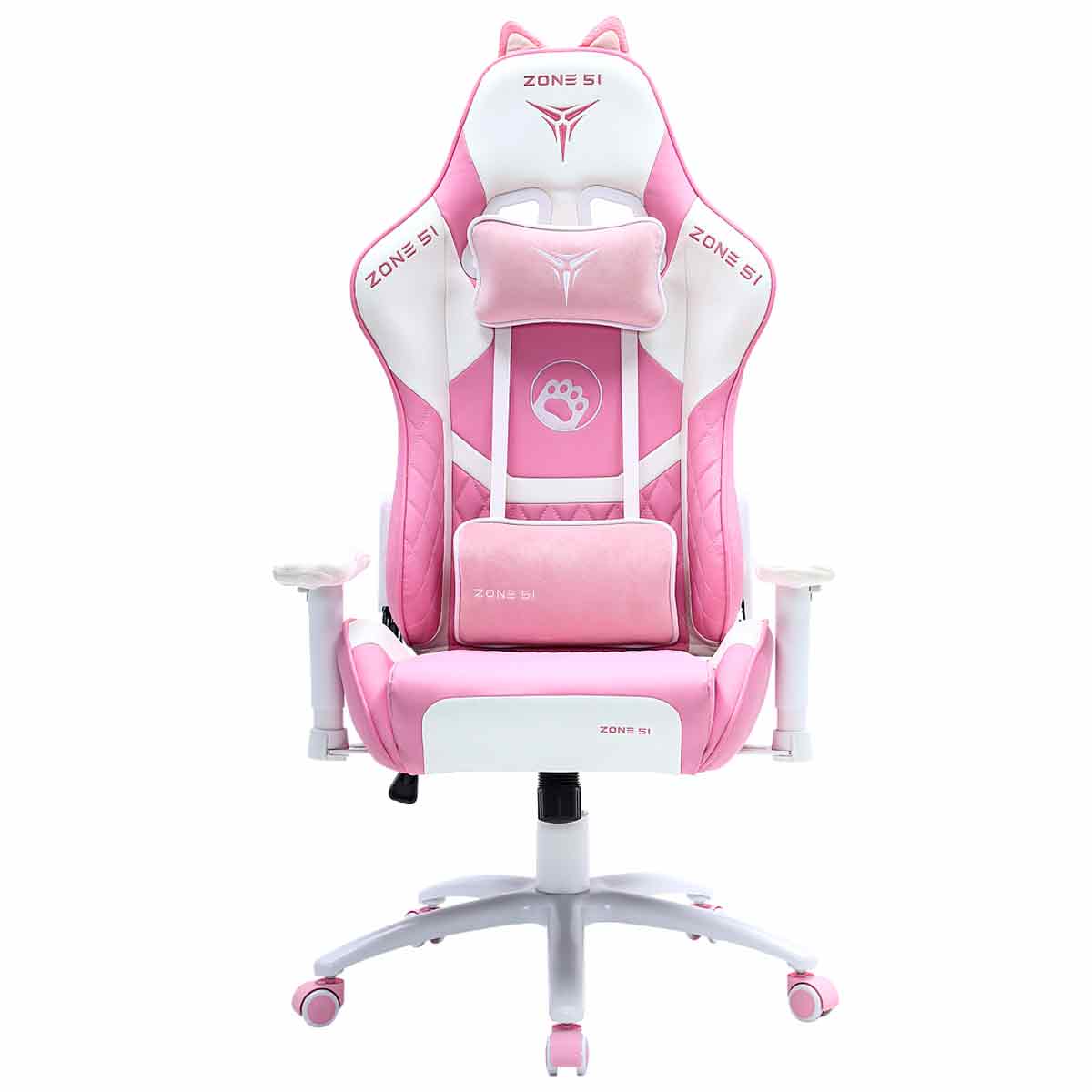 Купить Розовое игровое кресло Zone 51 Kitty Pink экокожа+замша в ...